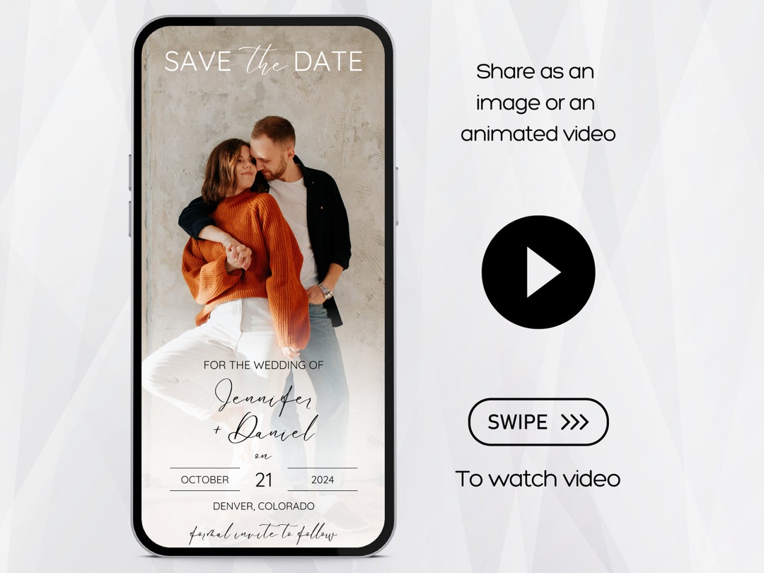 Digital Save the Date Template, Electronic Save the Date, Save the Date ...