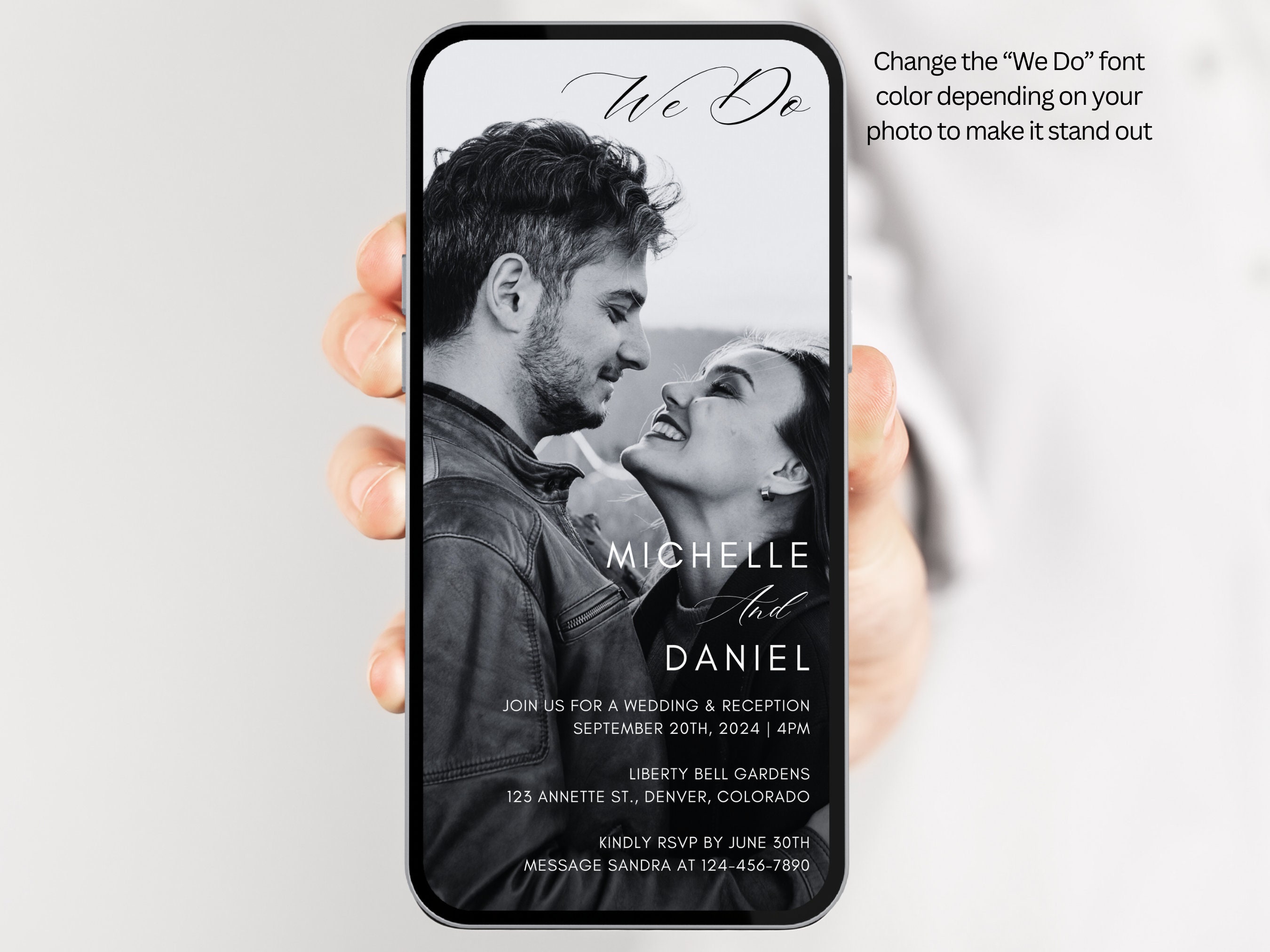 Digital Wedding Invitation, Animated Wedding Invitation, Minimalist ...