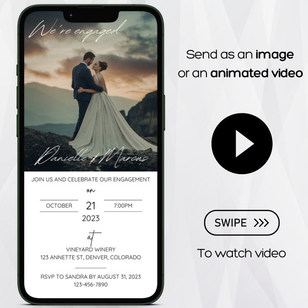 Animated Engagement Party Invitation - Etsy