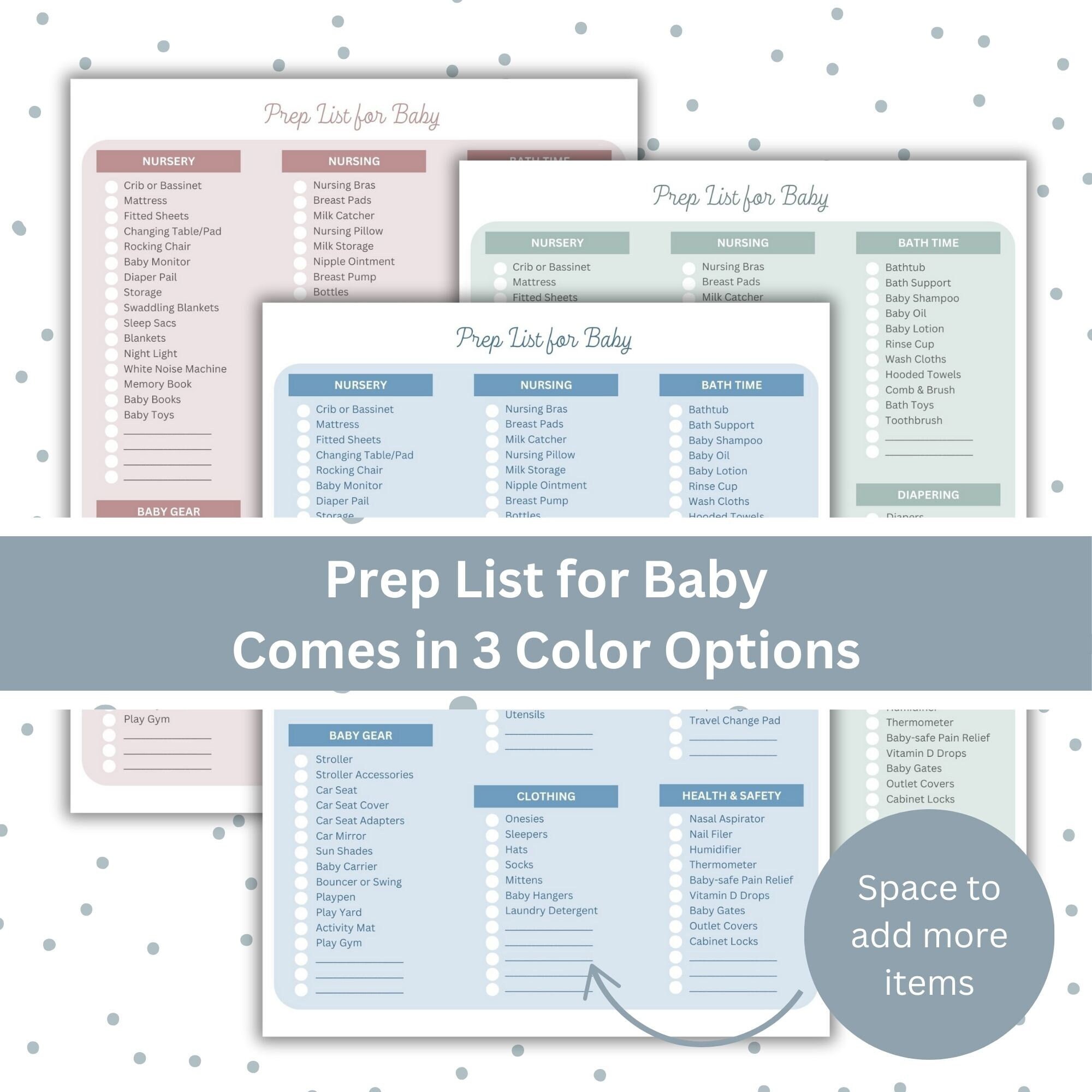 Baby Prep Checklist Printable, Baby Checkist, Prepping for Baby's ...