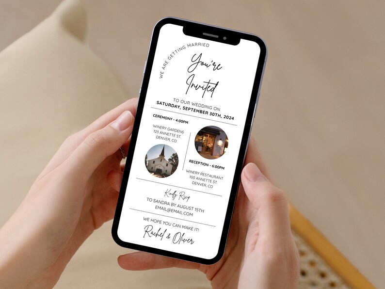 Digital Wedding Invitation, Wedding Invitation Template, Canva Wedding ...