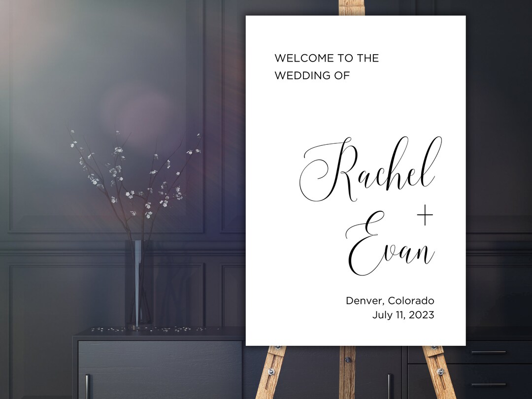 Elegant Wedding Welcome Sign, Welcome Wedding Sign, Minimalist Wedding ...
