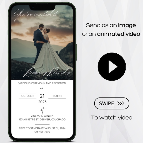 Animated Digital Wedding Invitations - Etsy