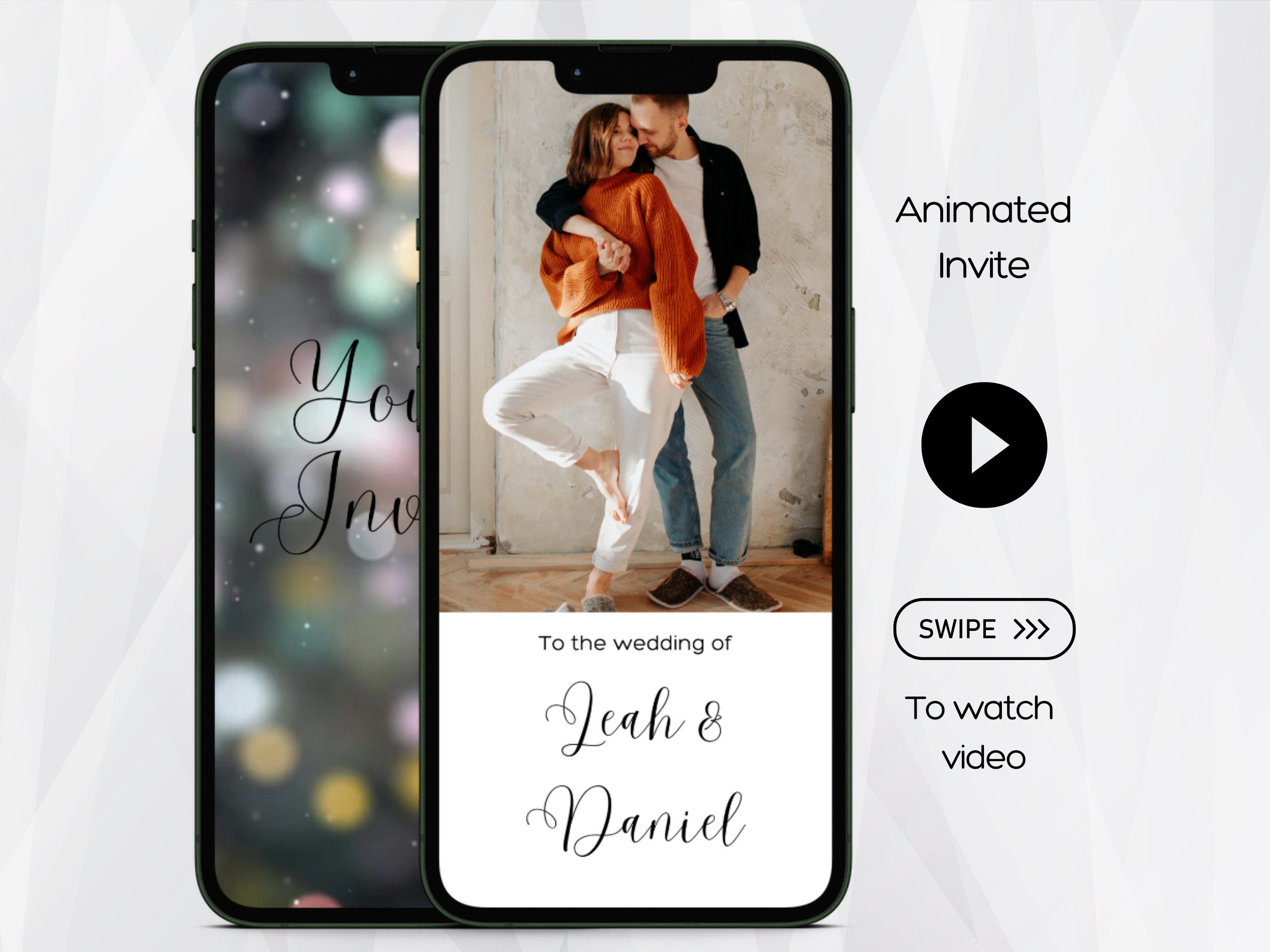 Digital Wedding Video Invitation Template, Animated Wedding Invite ...