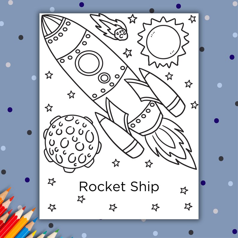 Space Coloring Pages, Set of 15, Creative Activity, Space Printable ...