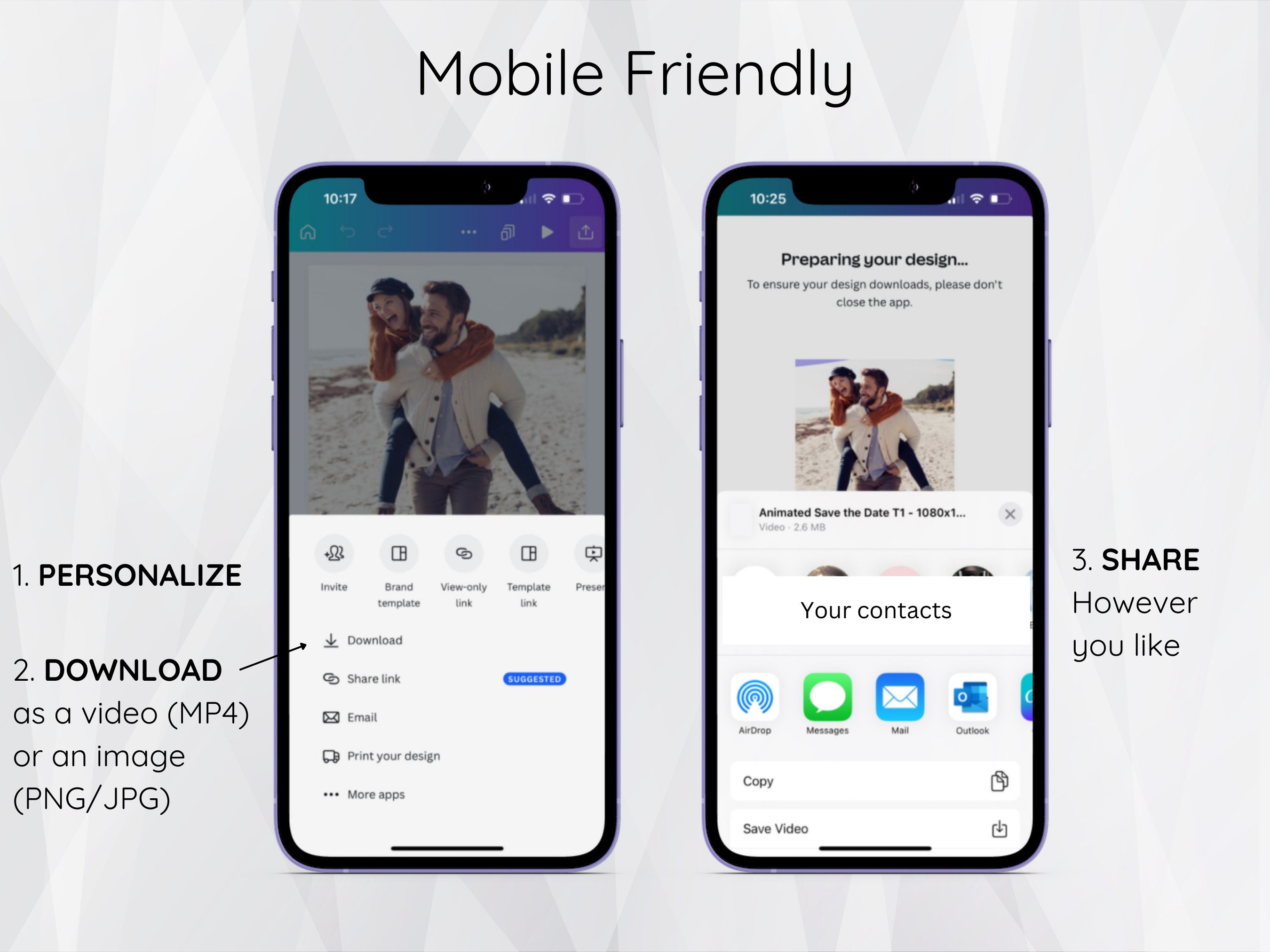 Animated Wedding Invitation, Digital Wedding Invitation, Minimalist ...
