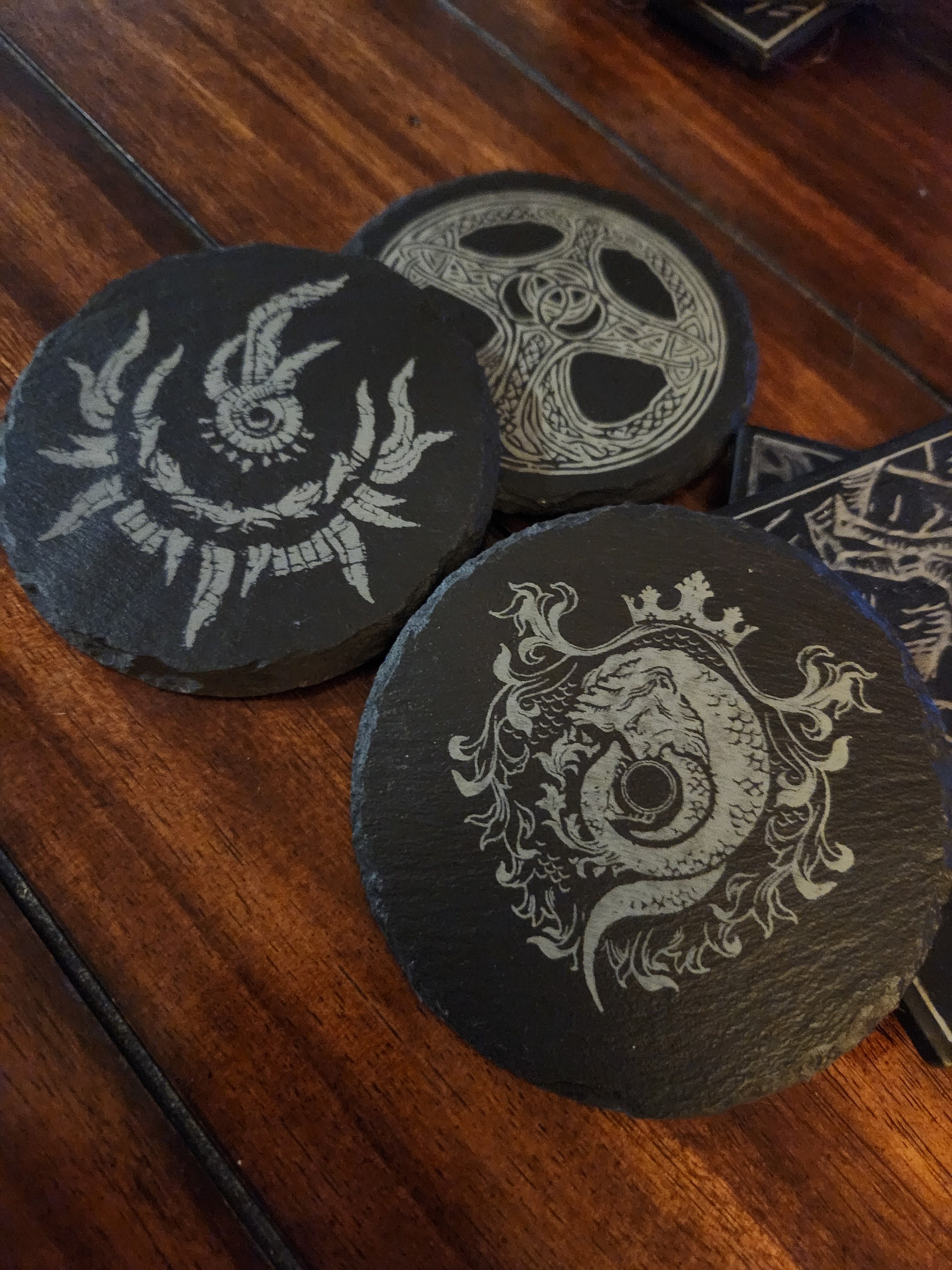 Elden Ring Spell Circle Slate Coasters set of 4 Mix and Match ...