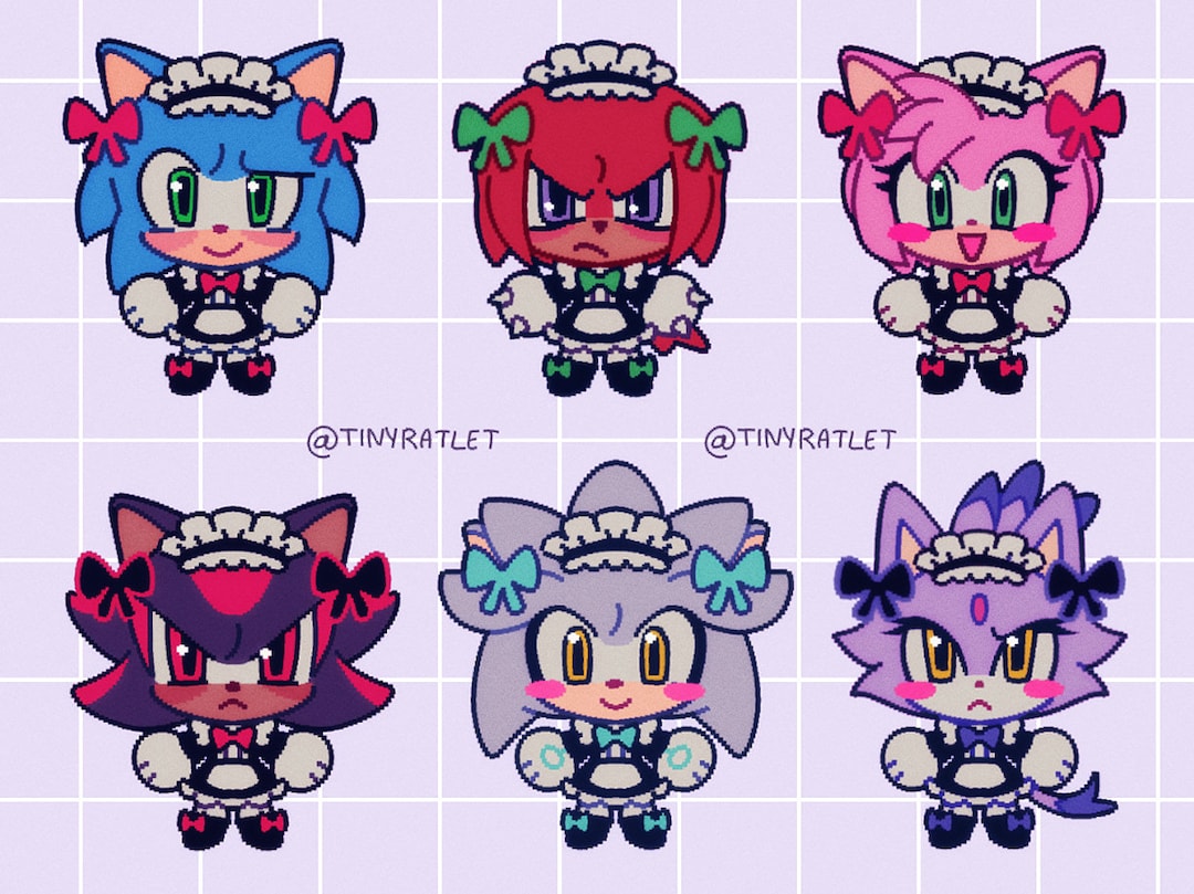 Maid Sonic Charms / Sticker Sheet - Etsy