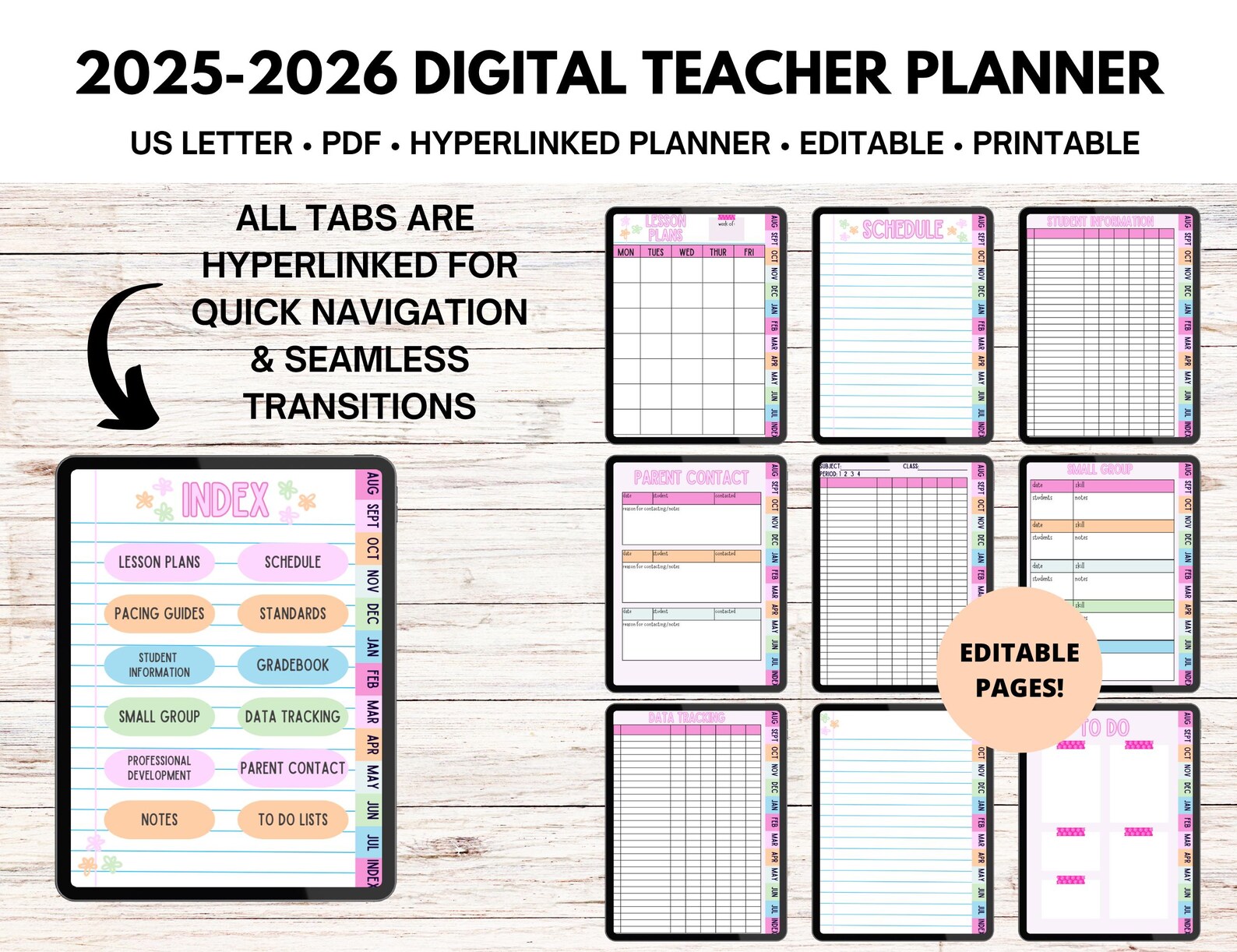 August 2025-july 2026 Digital Teacher Planner, Ipad/goodnotes Planner ...