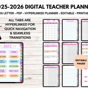 August 2025-july 2026 Digital Teacher Planner, Ipad/goodnotes Planner ...