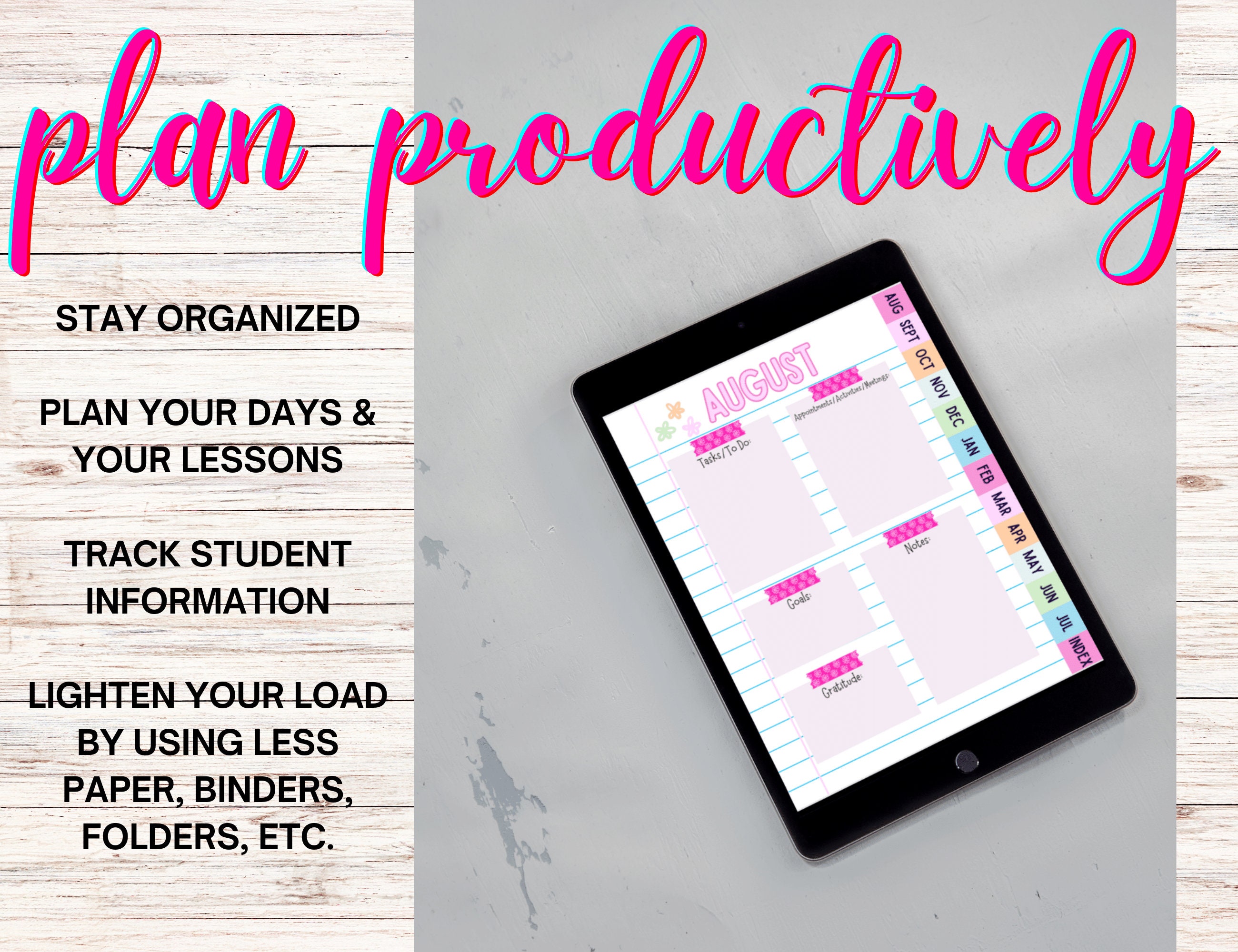 July 2024- June 2025 Digital Teacher Planner, Ipad/goodnotes Planner ...