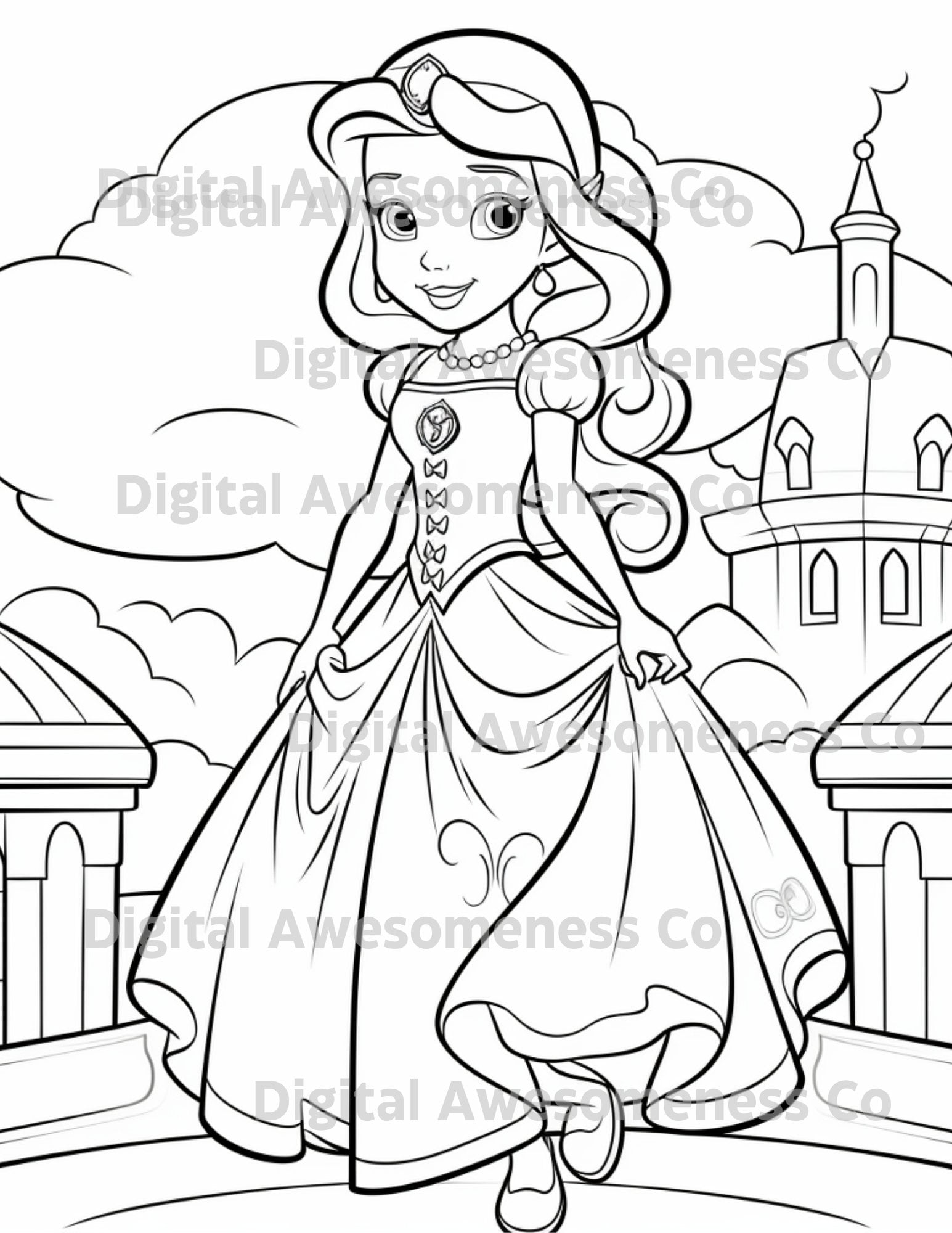 Princess Coloring Pages, Princess Printables, Princess Activities ...