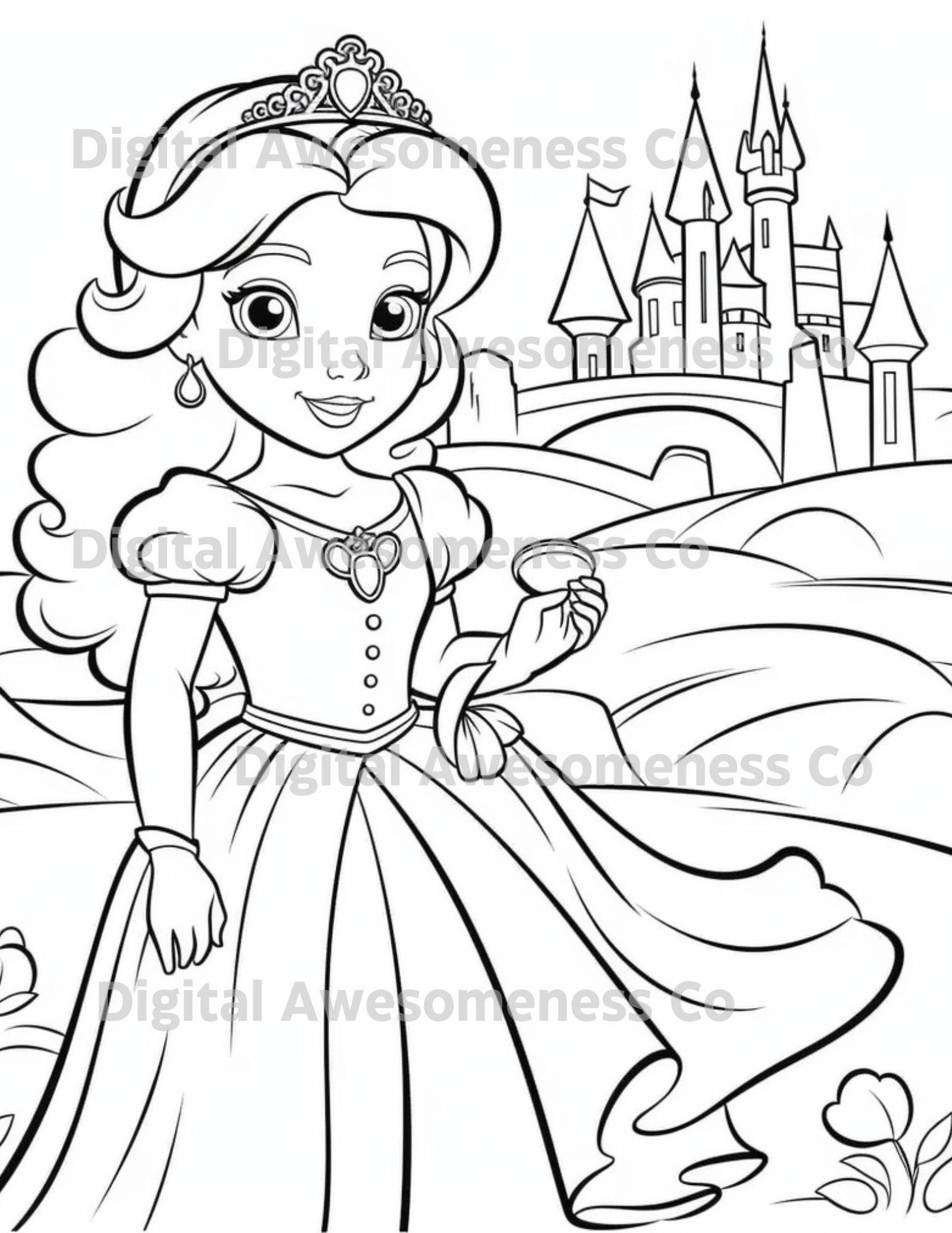 Princess Coloring Pages, Princess Printables, Princess Activities ...