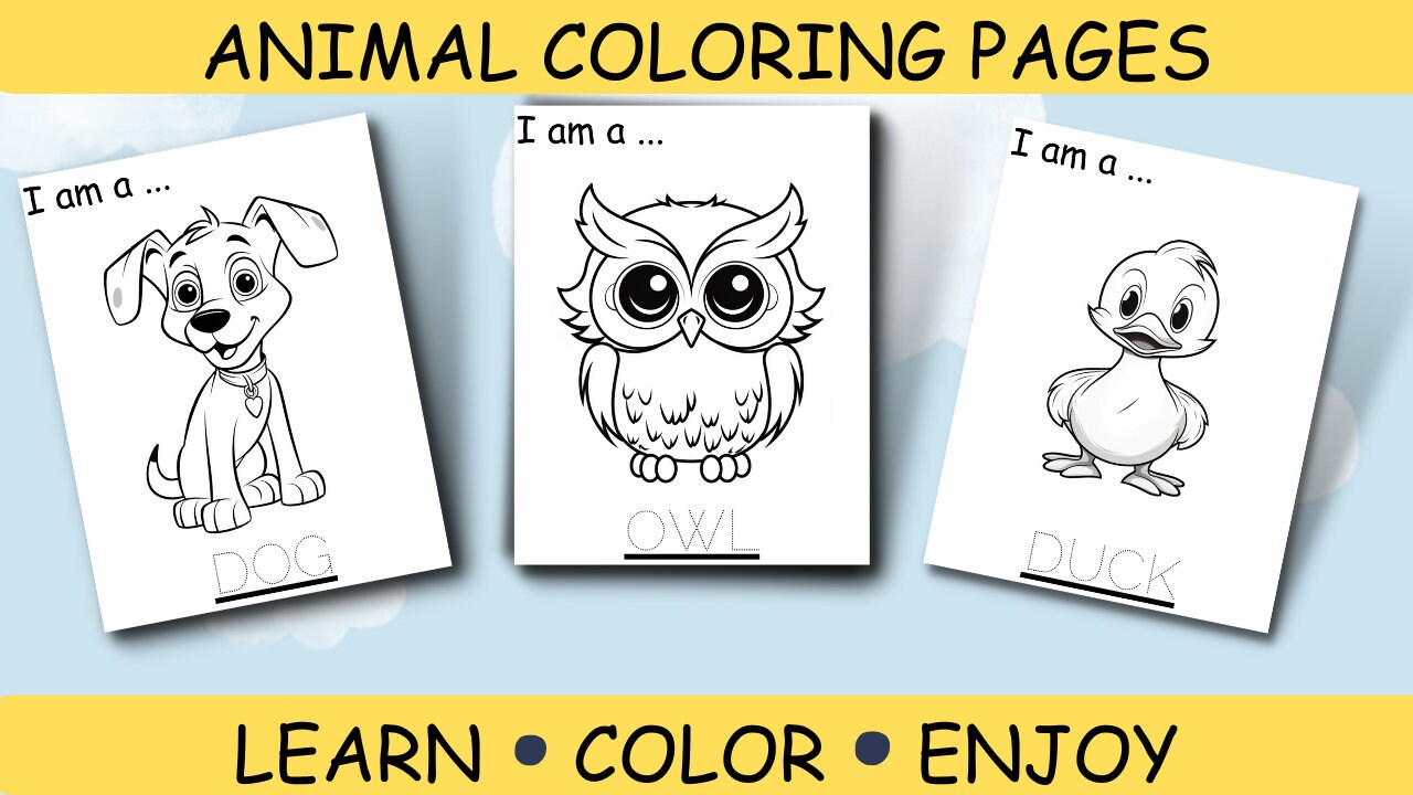 Animal Coloring Pages, Kids Learning, Education for Kids, Animal ...