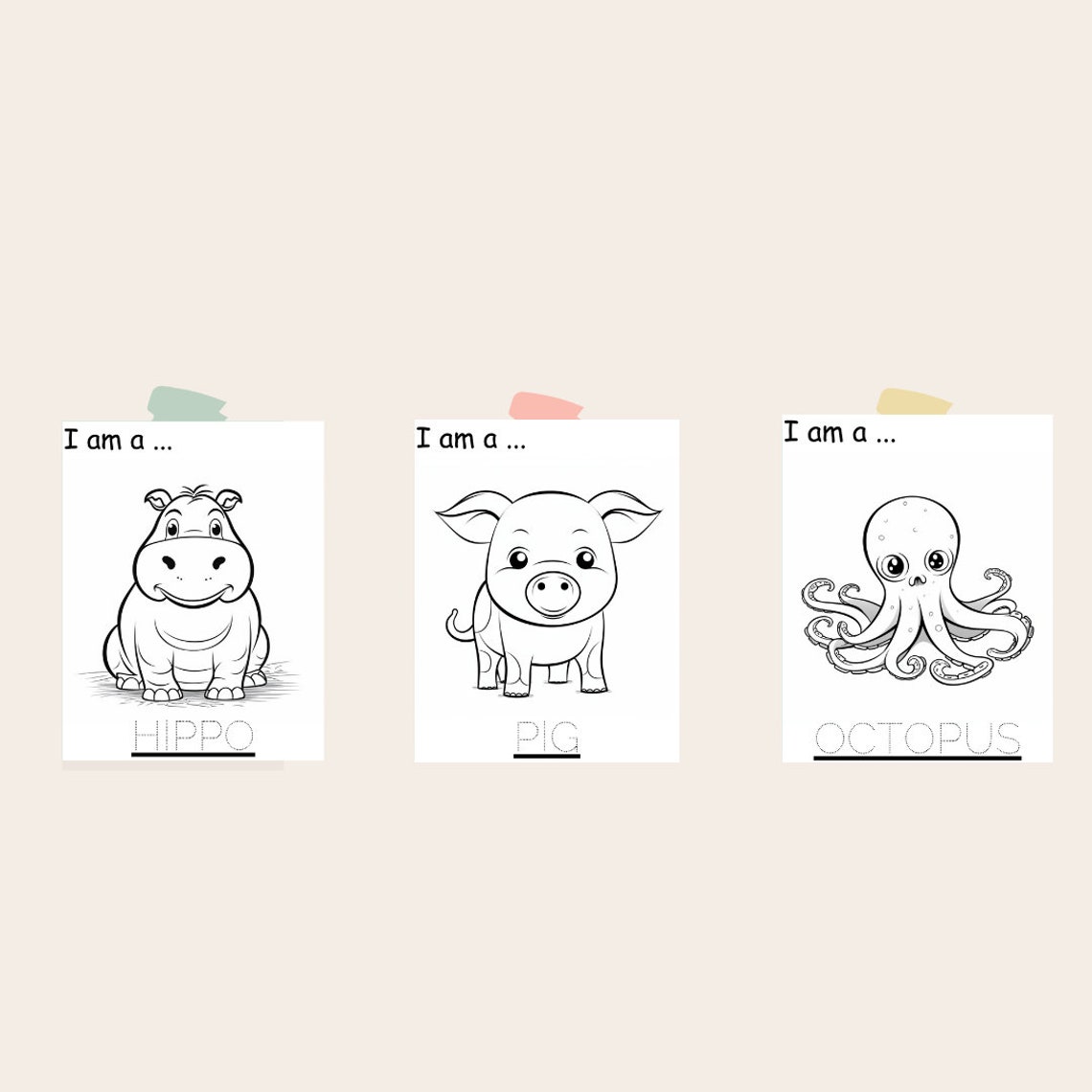 Animal Coloring Pages, Kids Learning, Education for Kids, Animal ...