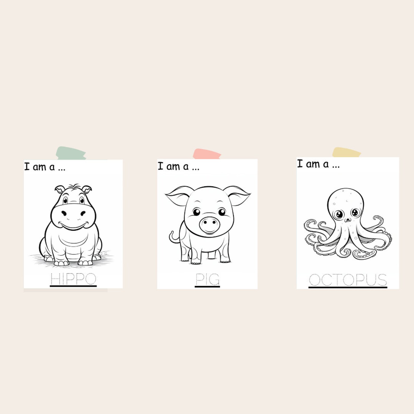 Animal Coloring Pages, Kids Learning, Education for Kids, Animal ...