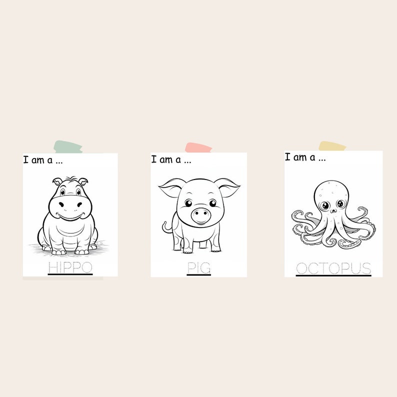 Animal Coloring Pages, Kids Learning, Education for Kids, Animal ...