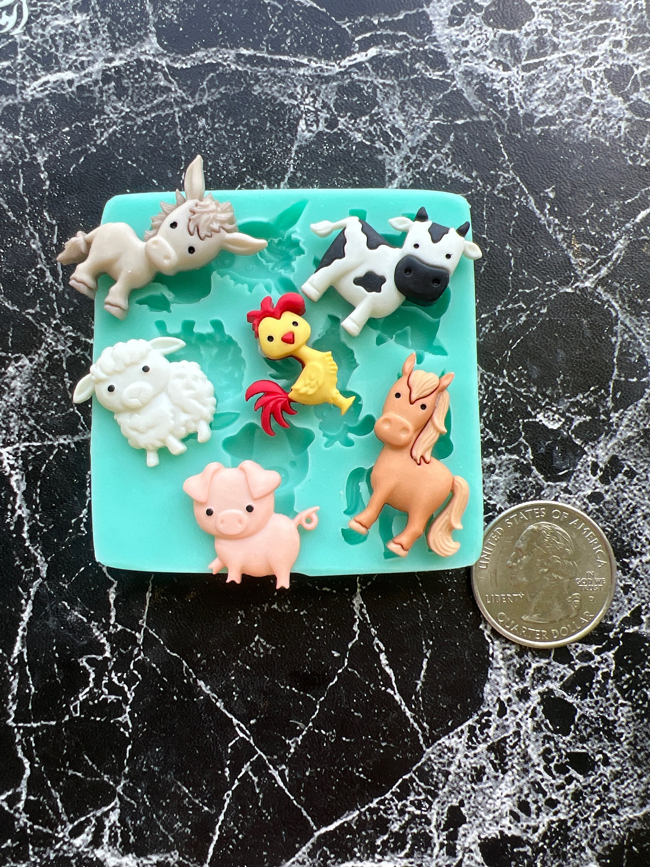 Flexible Silicone 25mm Farm Animals Mold - Etsy