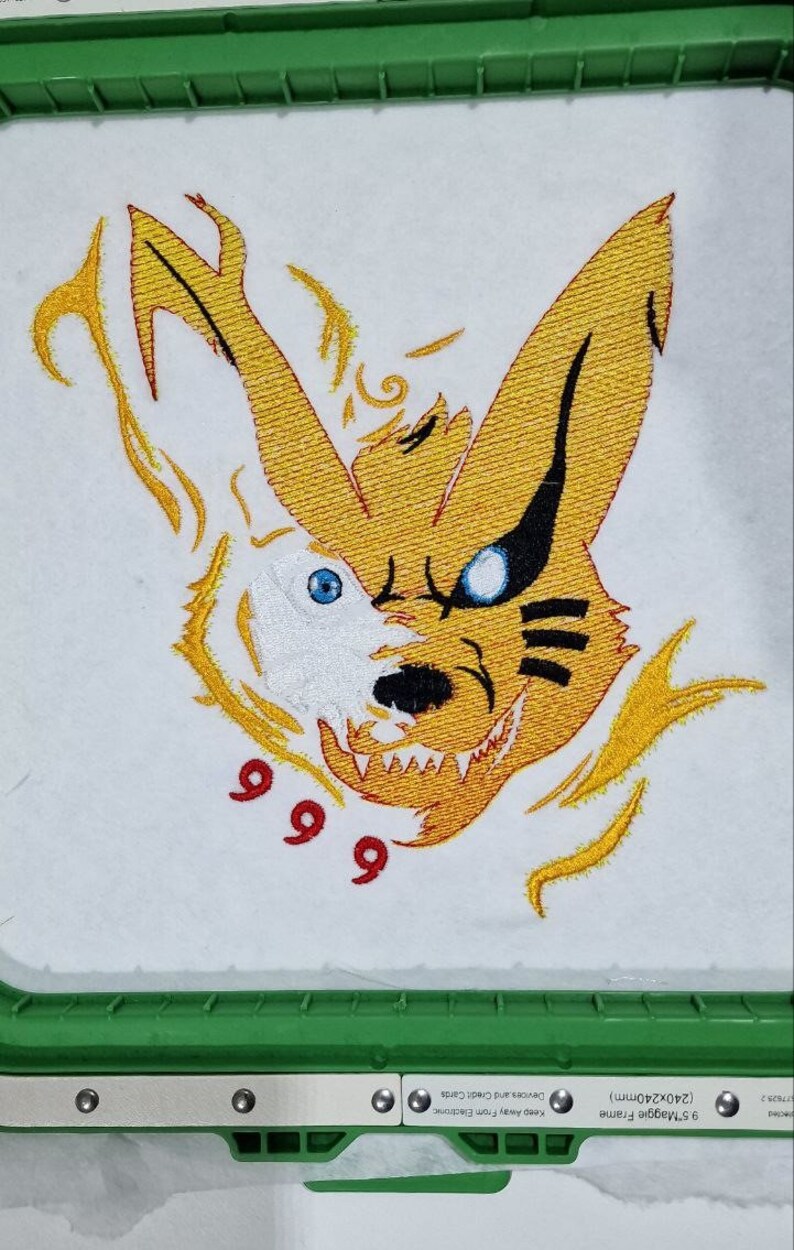 Premium Anime Embroidery Design, Kurama, Naruto, 3.8"-->10.25" - Etsy