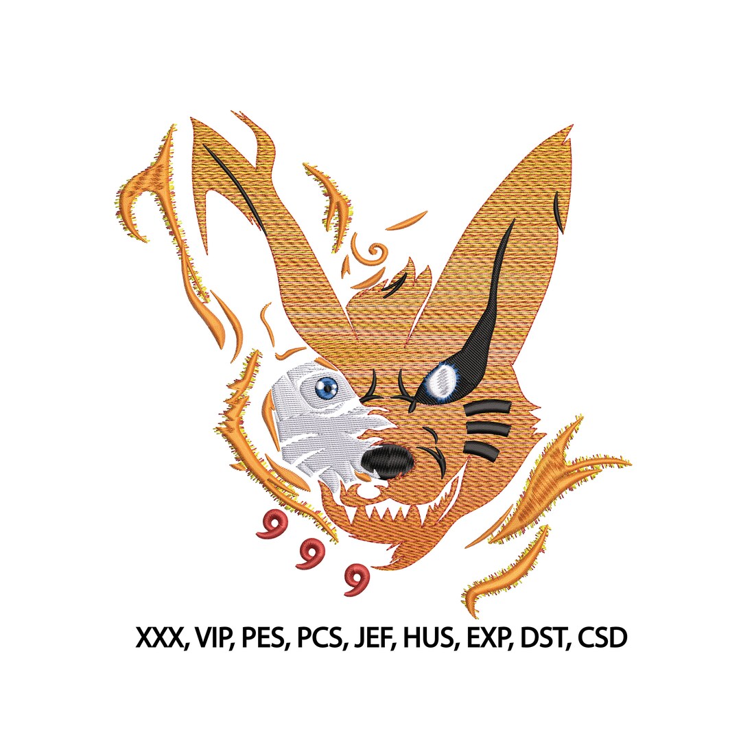 Premium Anime Embroidery Design, Kurama, Naruto, 3.8"-->10.25" - Etsy