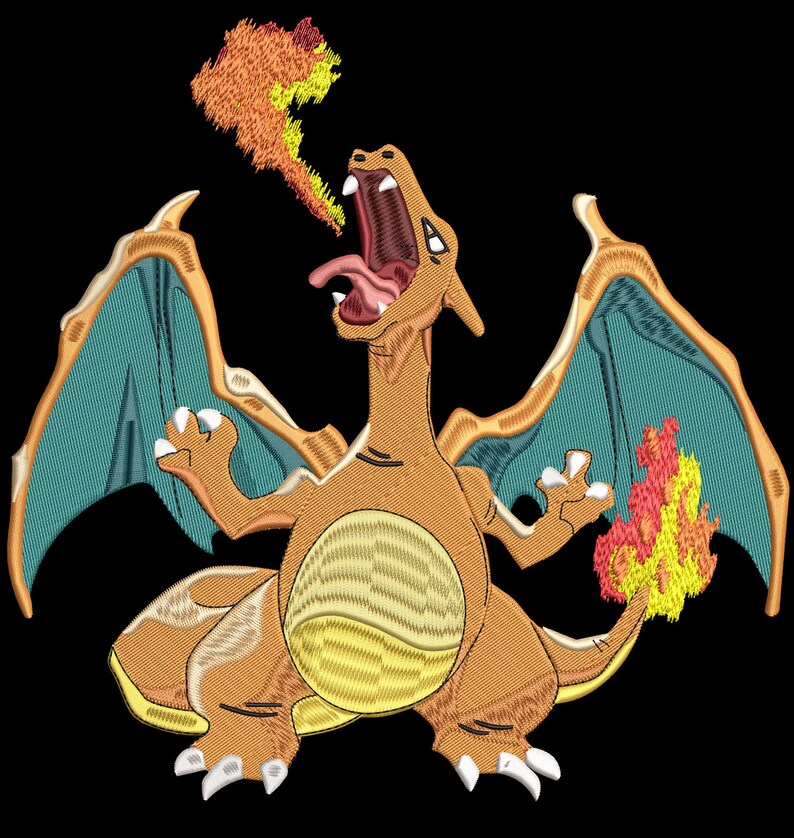 Charizard Pokemon Anime Embroidery Design, File 6 Sizes - Etsy UK