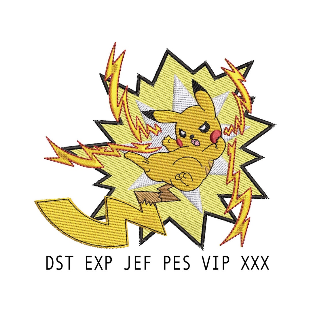POKEMON EMBROIDERY DESIGN, Pikachu Machine Embroidery Design, - Etsy