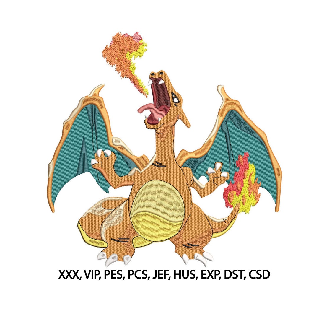 Charizard Pokémon Anime Embroidery Design, File 6 Sizes - Etsy