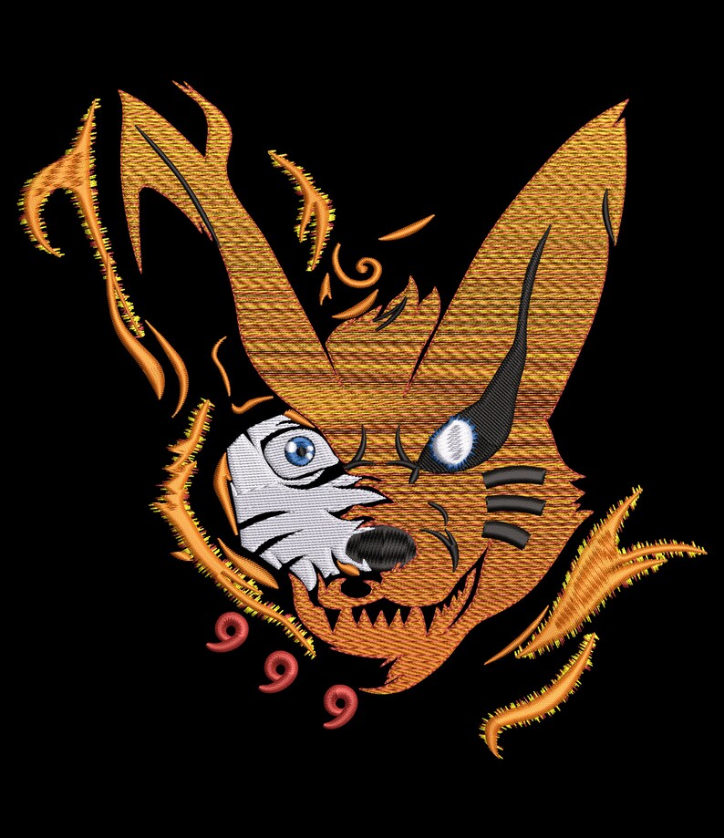 Premium Anime Embroidery Design, Kurama, Naruto, 3.8"-->10.25" - Etsy