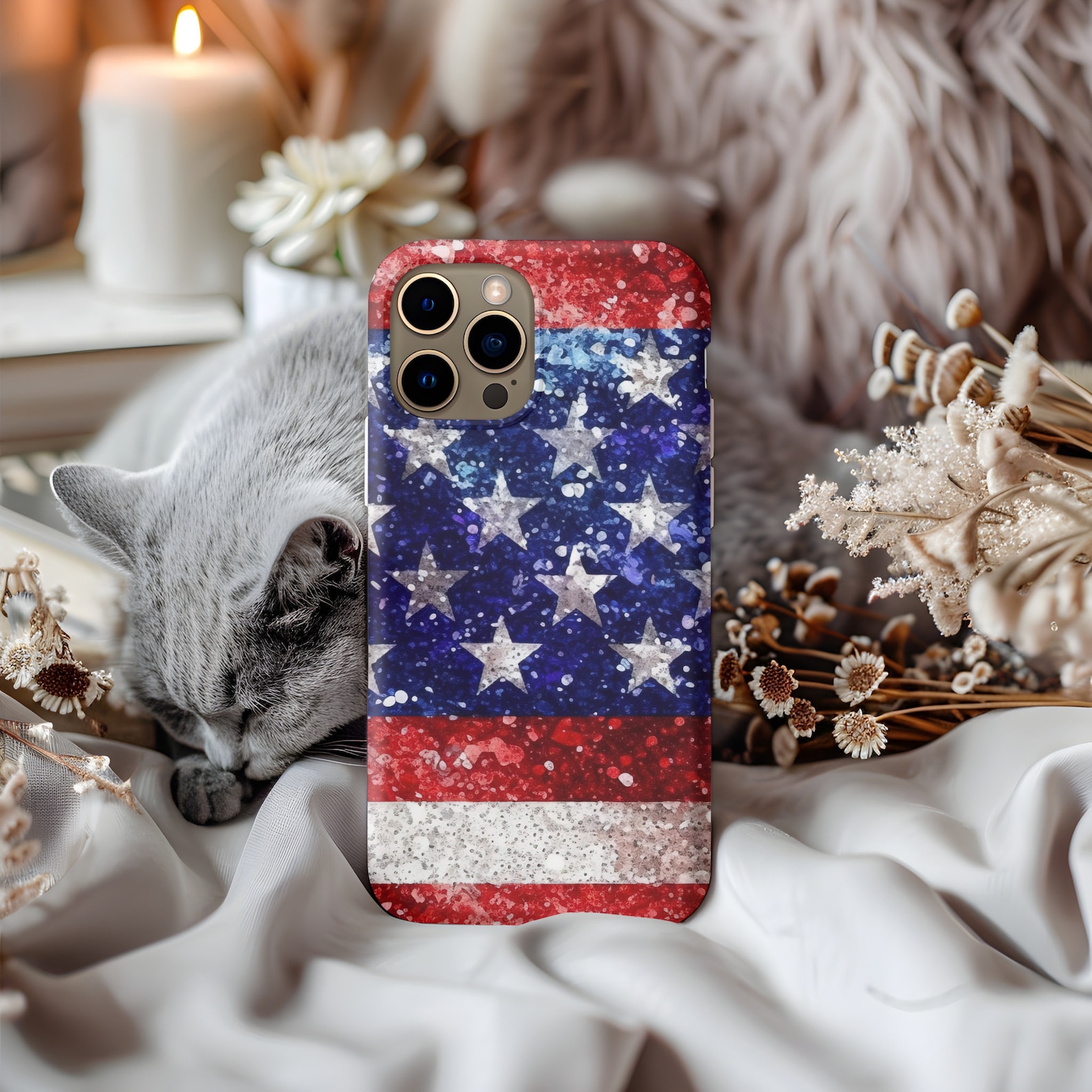 Sparkling American Flag Phone Case Fourth of July Patriotic Phone Case ...