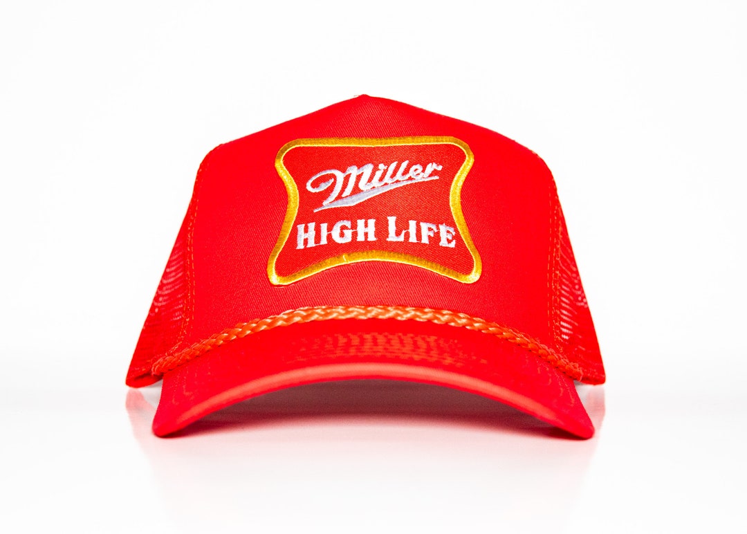 Miller High Life Red Fitted Structure Trucker Vintage Rope Snapback - Etsy