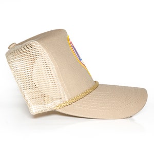 Miller Lite Patch on Fitted Structure Trucker Beige Snapback With Beige ...