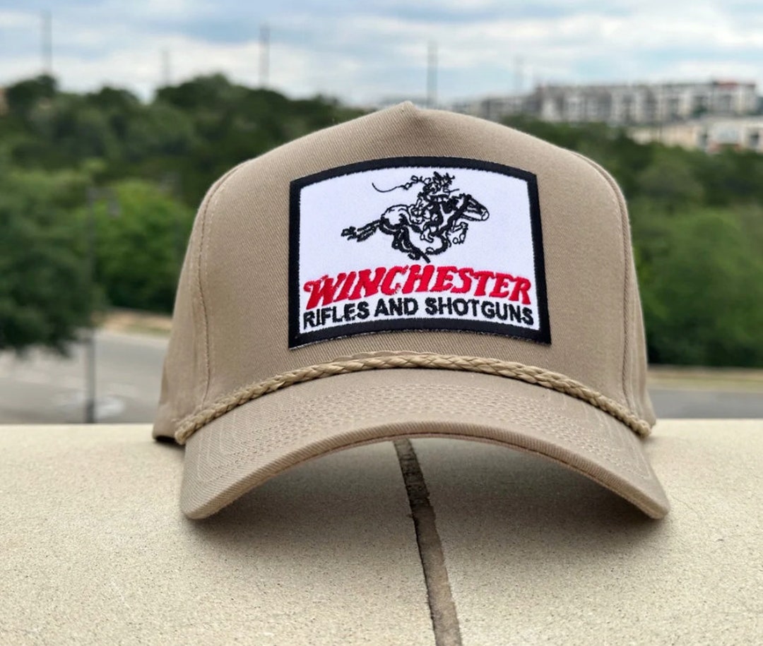 Winchester Hat Patch on Fitted Structure High-crown Trucker Vintage Rope Snapback, Beige/beige ...