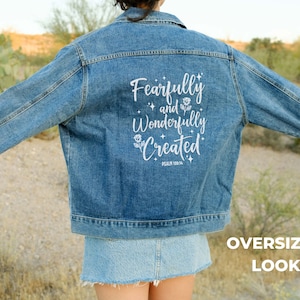 Christian Denim Jacket: Bible Verse Jean Jacket, Jesus Clothing - Etsy