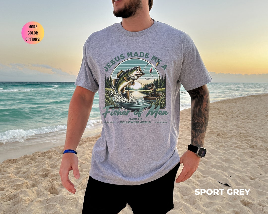 Mens Christian Tshirt Bible Verse T Shirt Fisher of Men Jesus Apparel ...