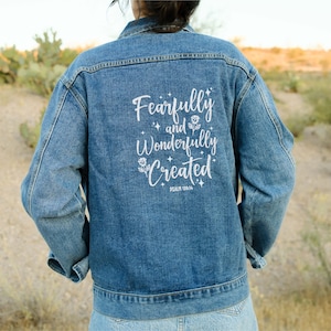 Christian Denim Jacket: Bible Verse Jean Jacket, Jesus Clothing - Etsy