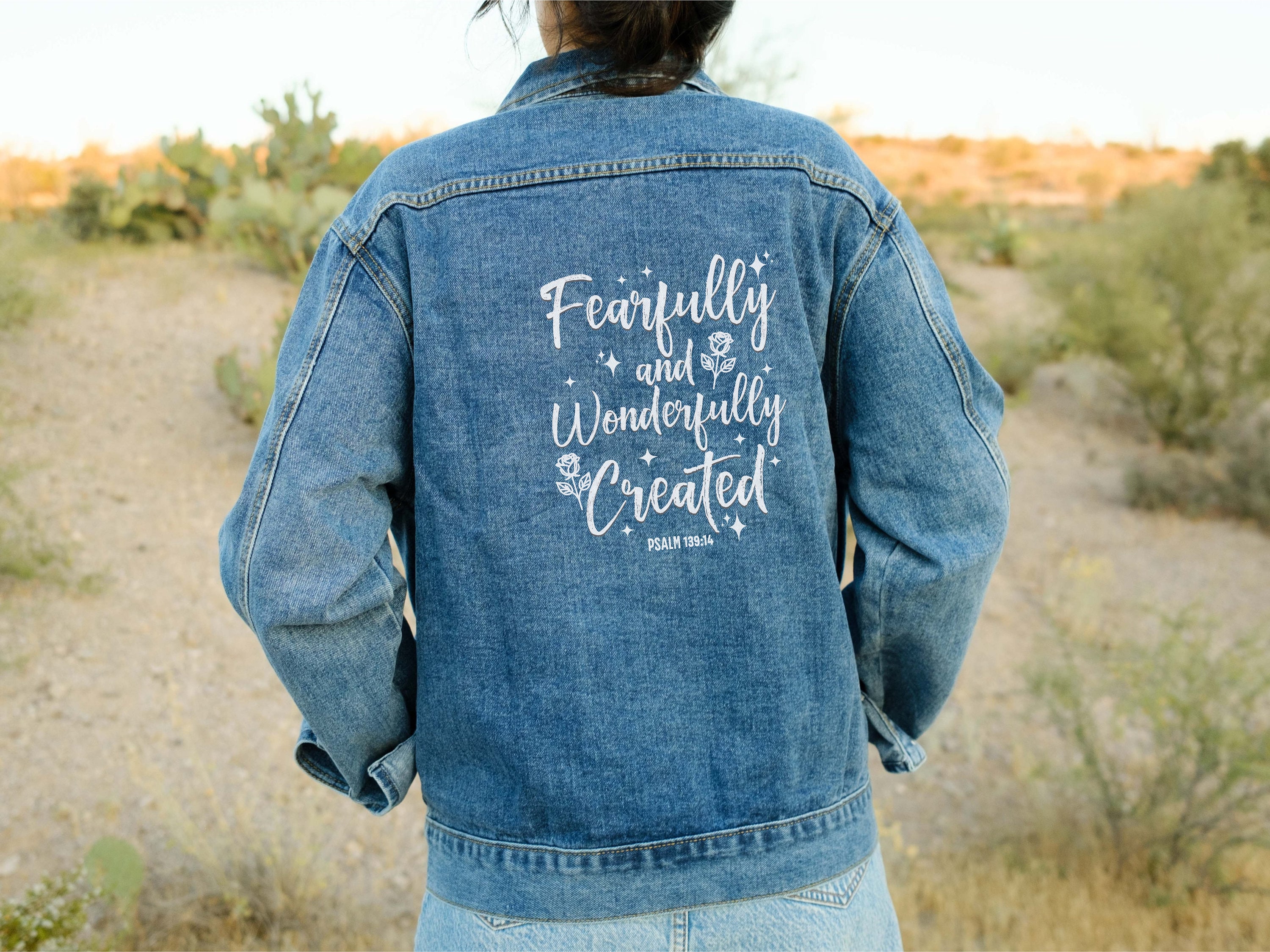 Christian Denim Jacket: Bible Verse Jean Jacket, Jesus Clothing - Etsy
