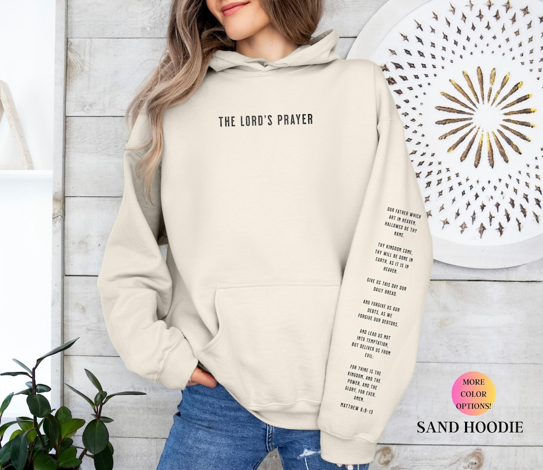 Womens Christian Hoodie: Lord's Prayer Sleeve, Faith Pullover - Etsy