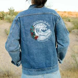 Christian Denim Jacket Bible Verse Trusting in Him Jean Jacket Women ...