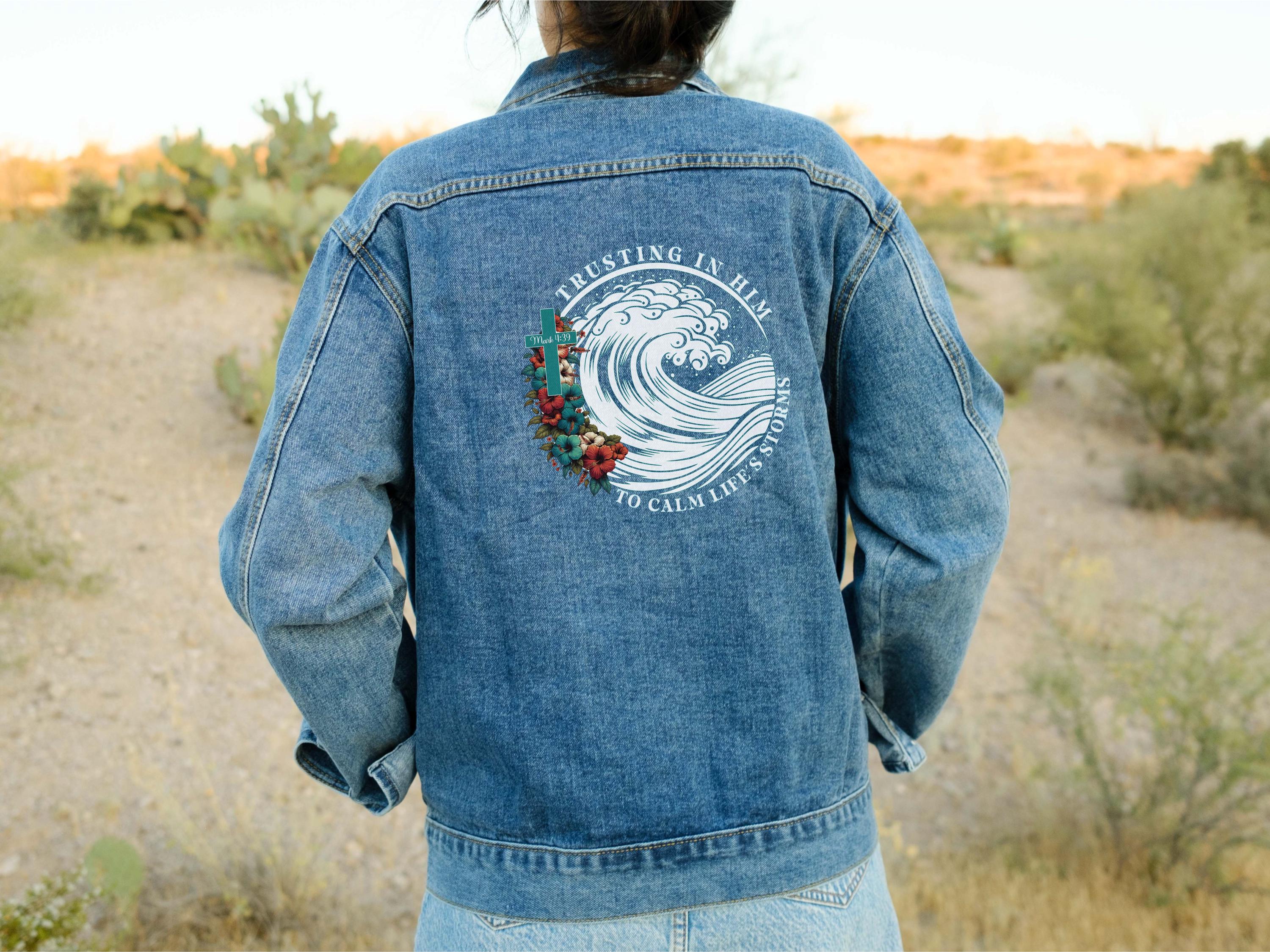 Christian Denim Jacket Bible Verse Trusting in Him Jean Jacket Women ...