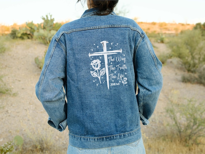 Christian Denim Jacket: Bible Verse Jean Jacket, Oversized Fit - Etsy