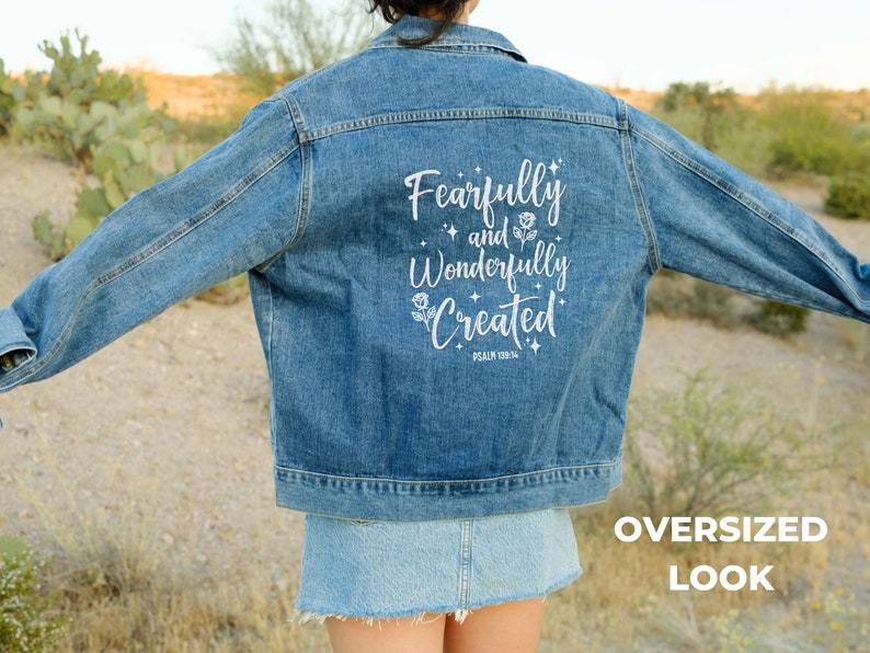 Christian Denim Jacket: Bible Verse Jean Jacket, Jesus Clothing - Etsy