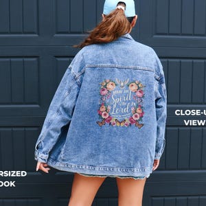 Floral Christian Denim Jacket: Faith Based Women's Jean Coat - Etsy