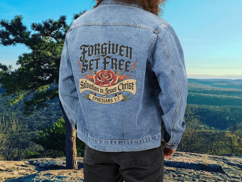 Christian Denim Jacket: Vintage Style Bible Verse Jean Jacket - Etsy