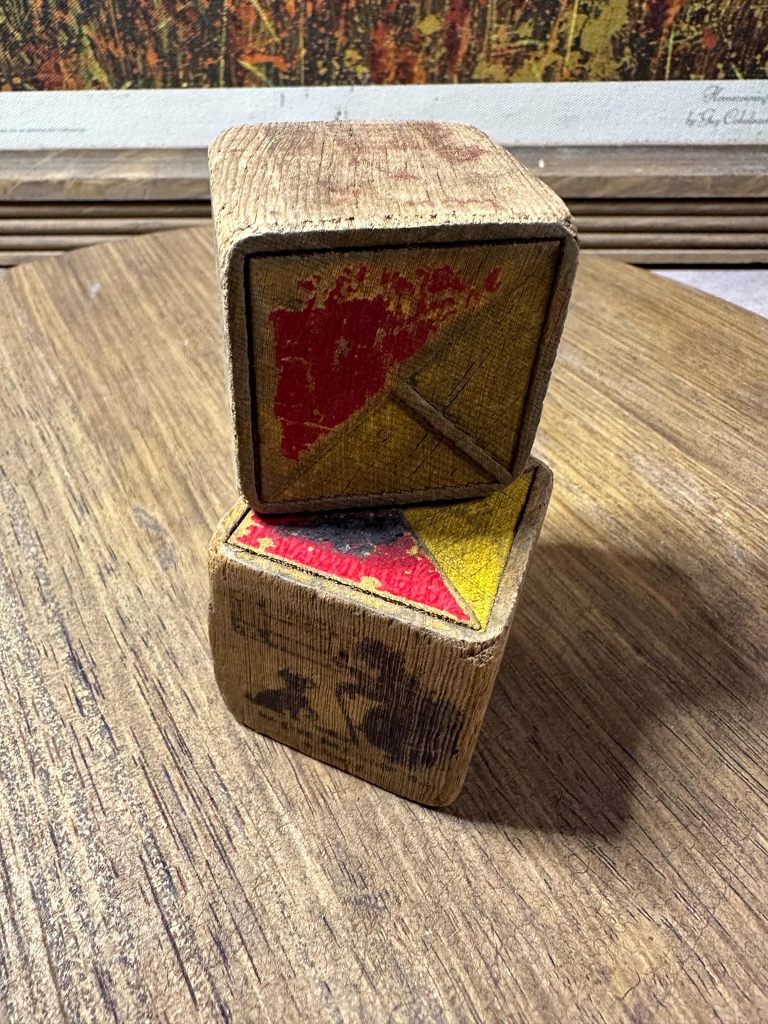 Antigo Trunk Wooden Building Blocks Antique 1900’s Only Two- Not a ...