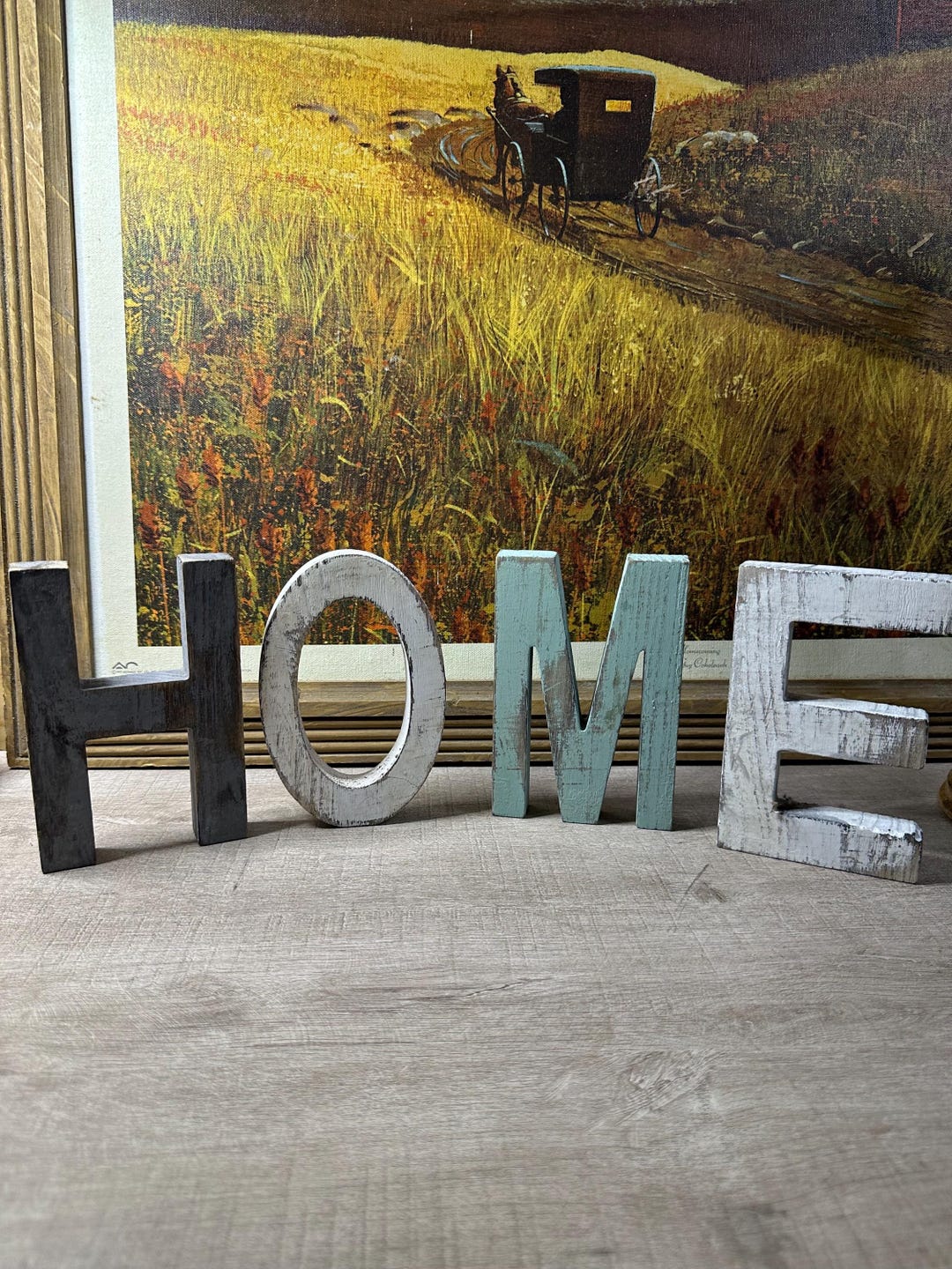 Wooden HOME Letters Rustic Farmhouse - Etsy