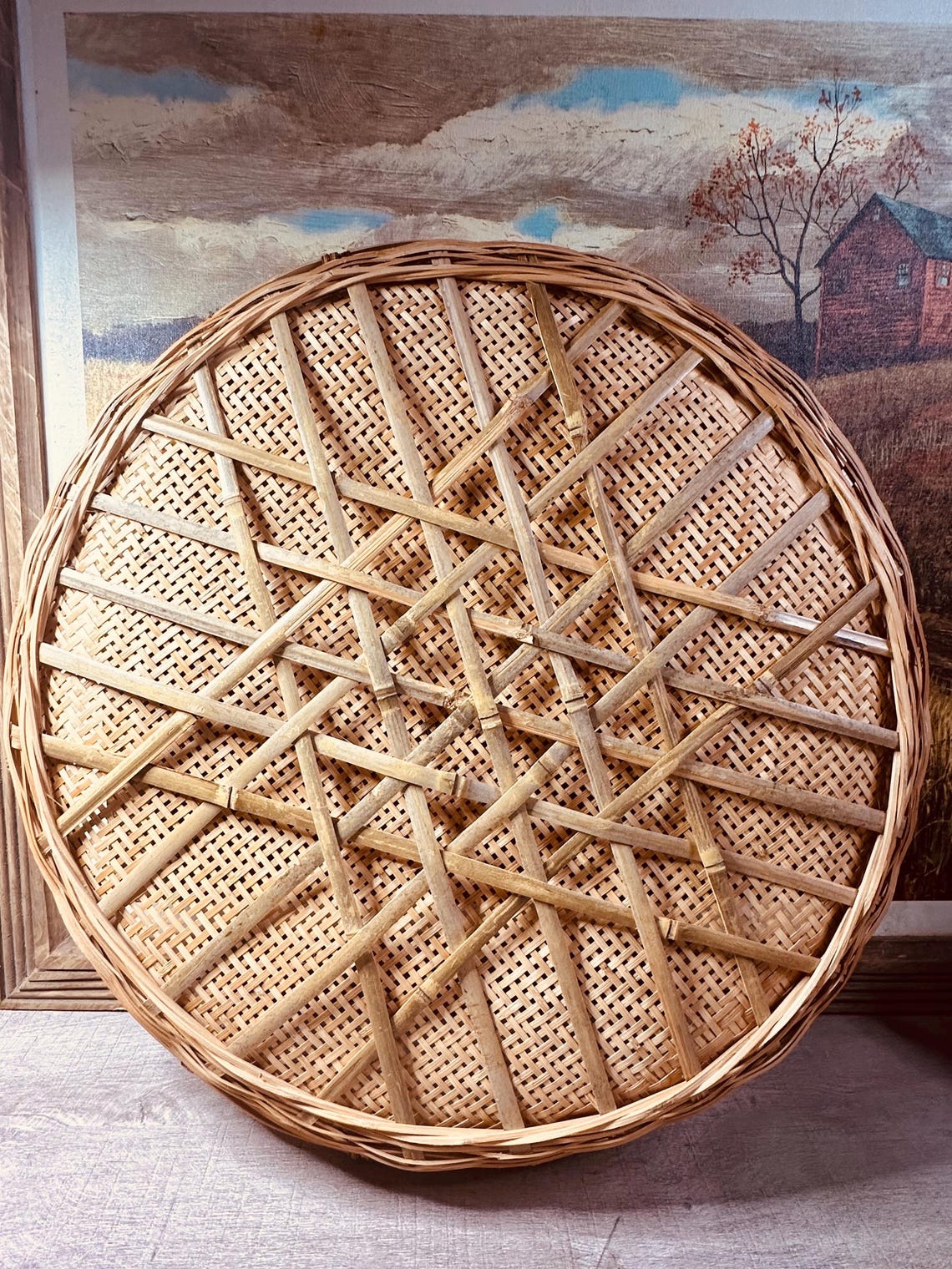 Vintage Large Round Bamboo Rice Sifter Basket - Etsy Canada