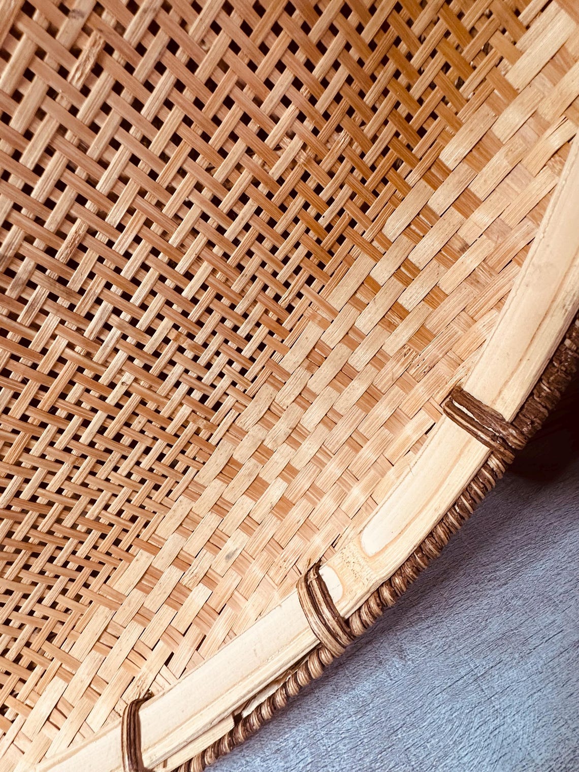 Vintage Large Round Bamboo Rice Sifter Basket - Etsy Canada