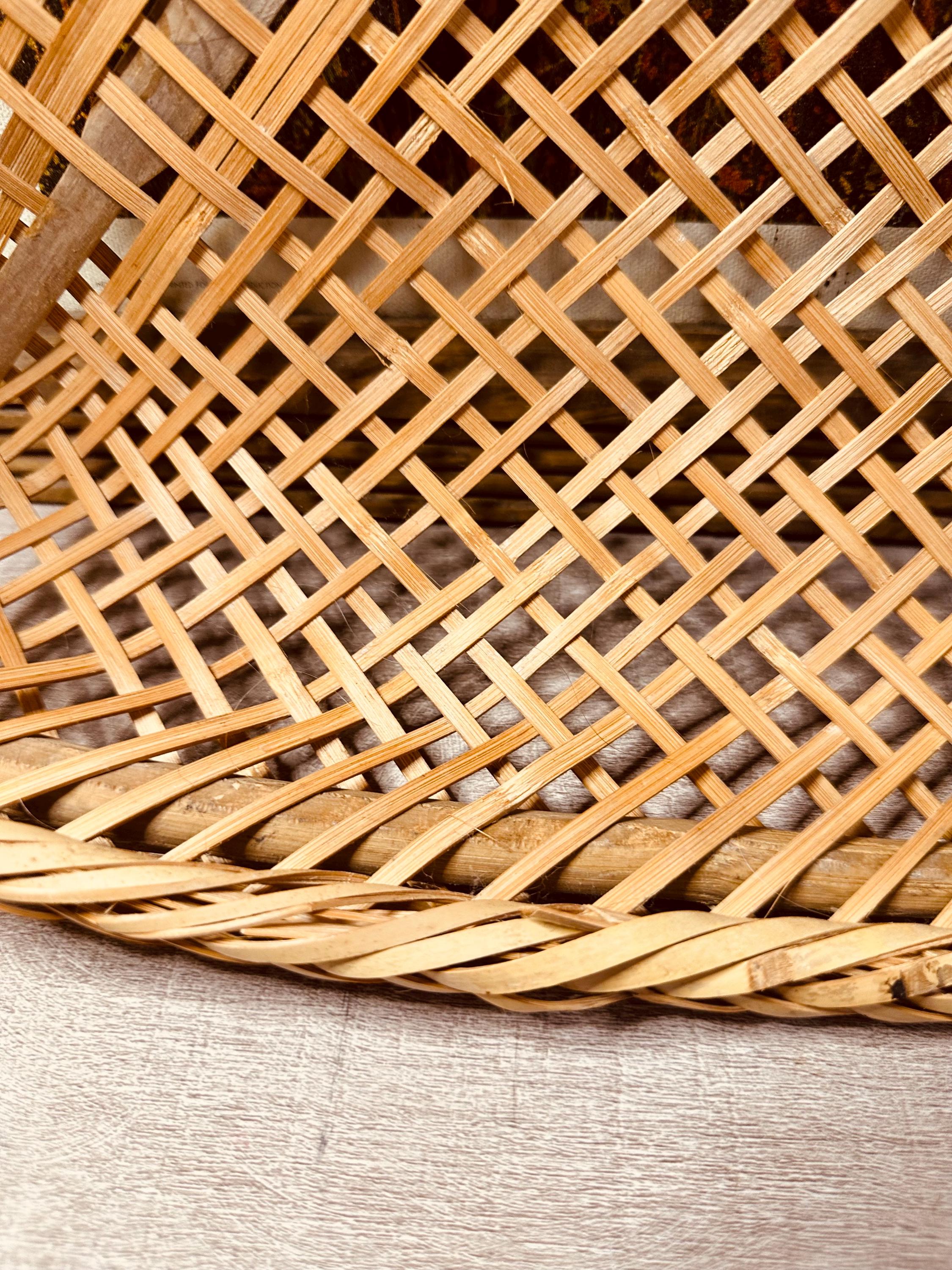 Vintage Square Bamboo Basket Wall Hanging Sieve - Etsy