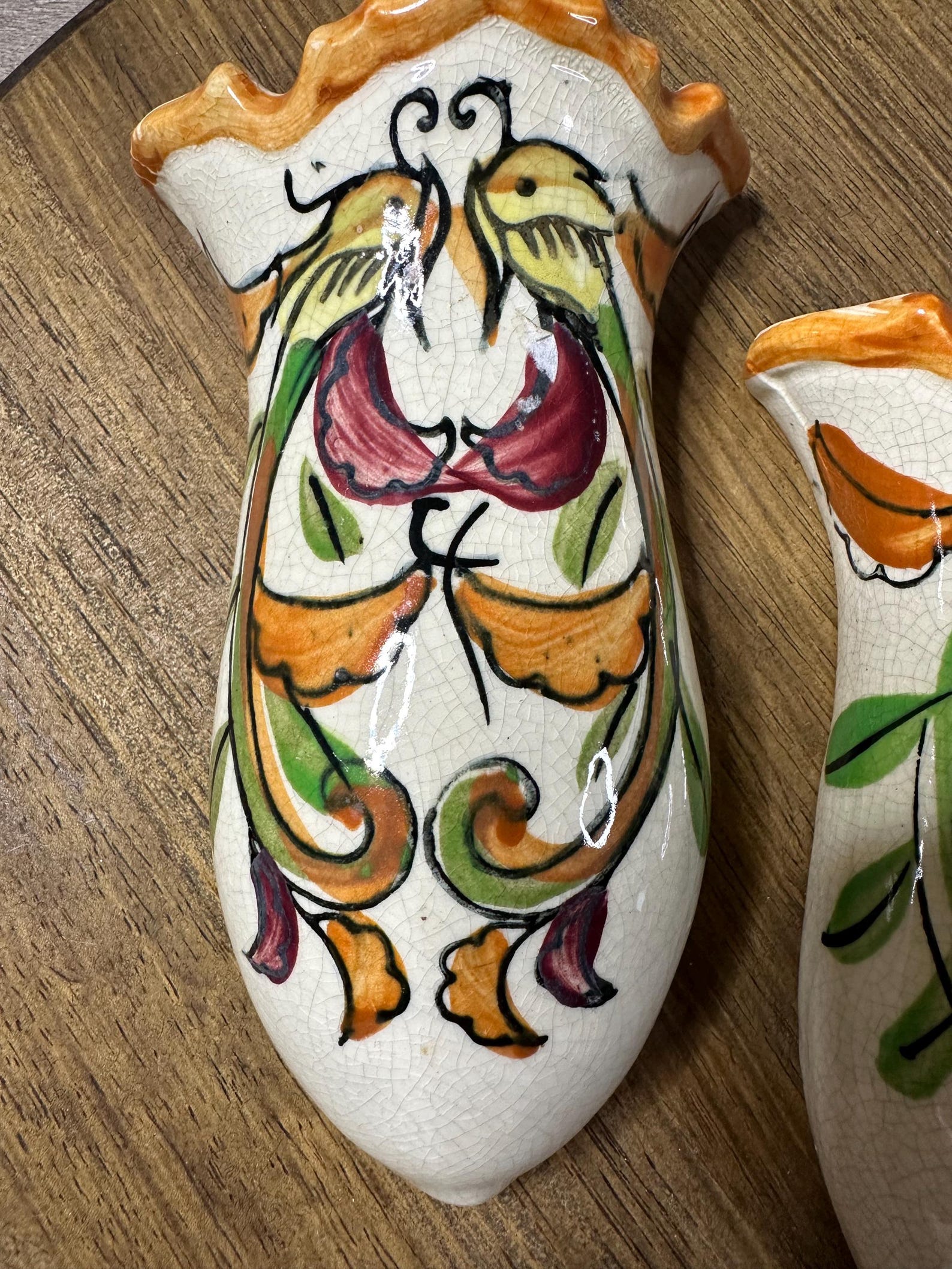 Vintage Japan Wall Pocket Pottery Set 2 - Etsy