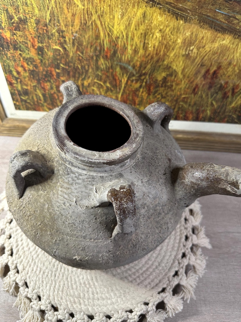 Antique Terracotta Walnut Oil Jug - Etsy